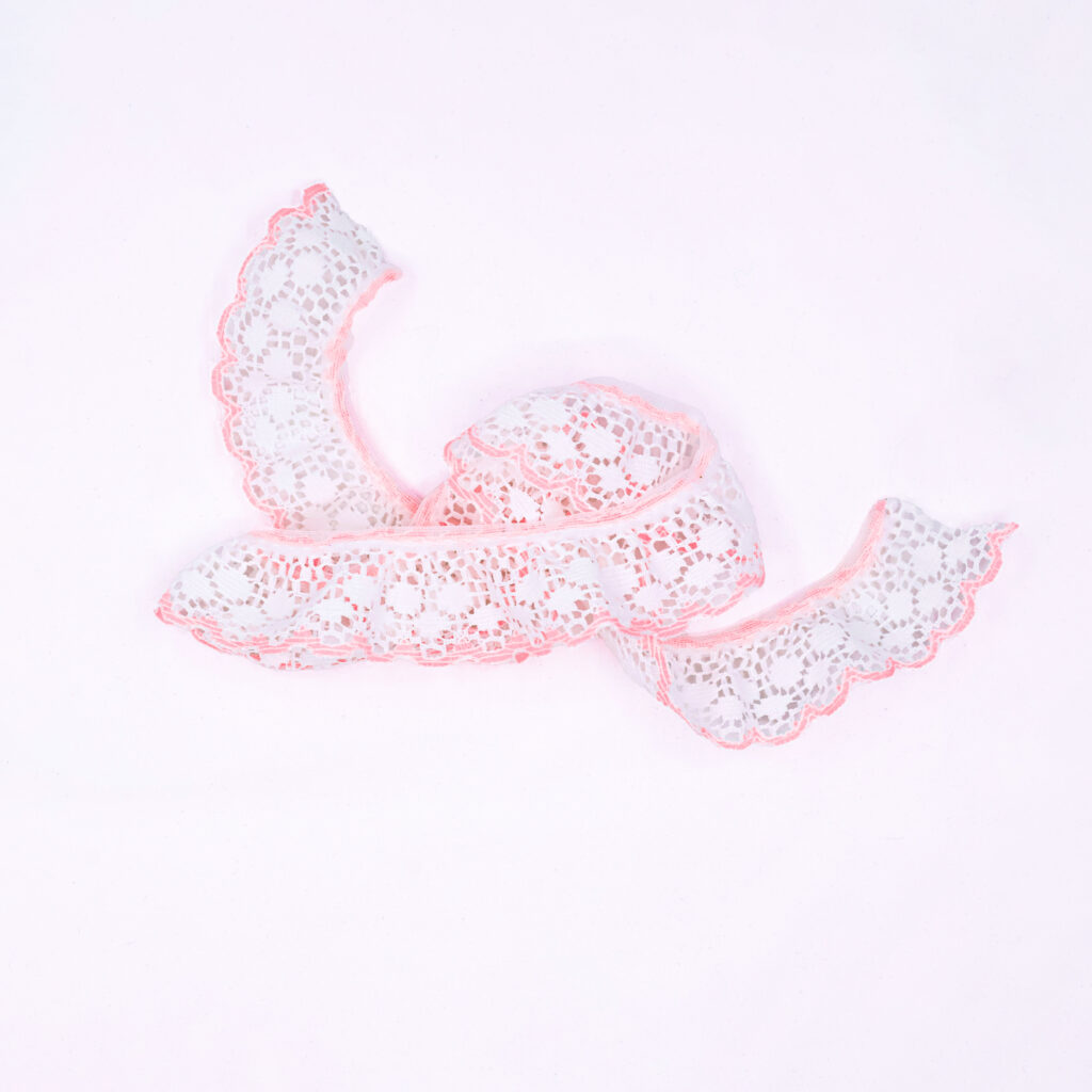 Bright Pink Ruffle Lace | Wildbird Fabric