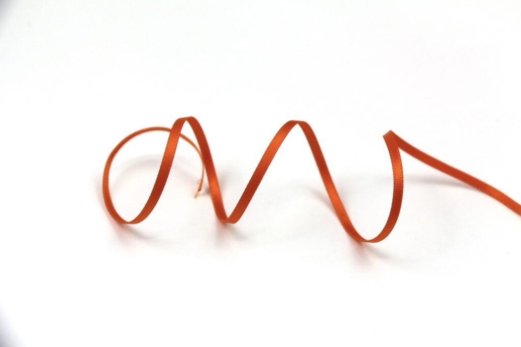 Torrid Orange Satin Ribbon 1/8″ | Wildbird Fabric