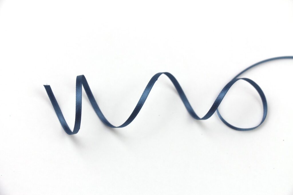 Antique Blue Satin Ribbon 1/8″ | Wildbird Fabric