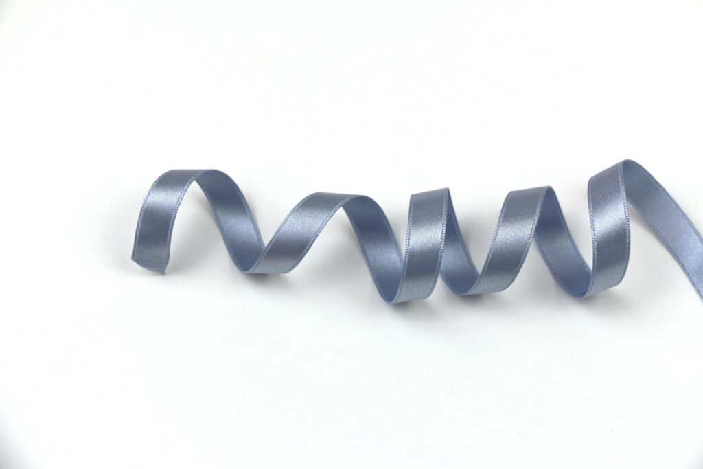 Gray Blue Satin Ribbon 3/8″ | Wildbird Fabric