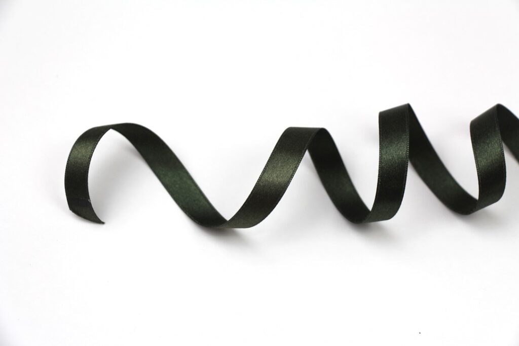 Dark Olive Satin Ribbon 3/8″ | Wildbird Fabric