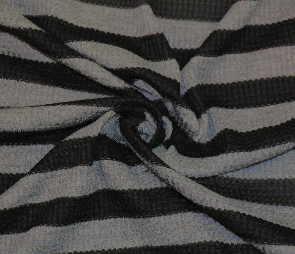 Black & Grey Thermal Stripe Fabric | Wildbird Fabric