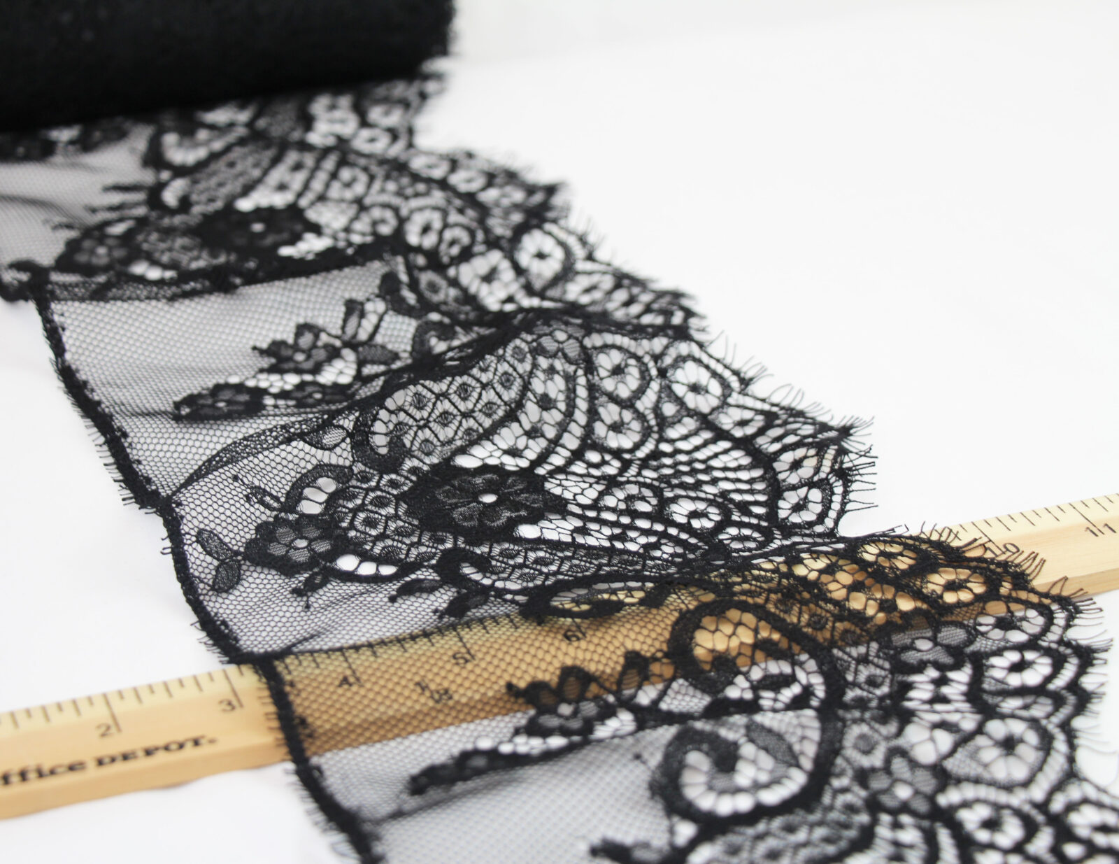 Shiny Black Island Lace | Wildbird Fabric
