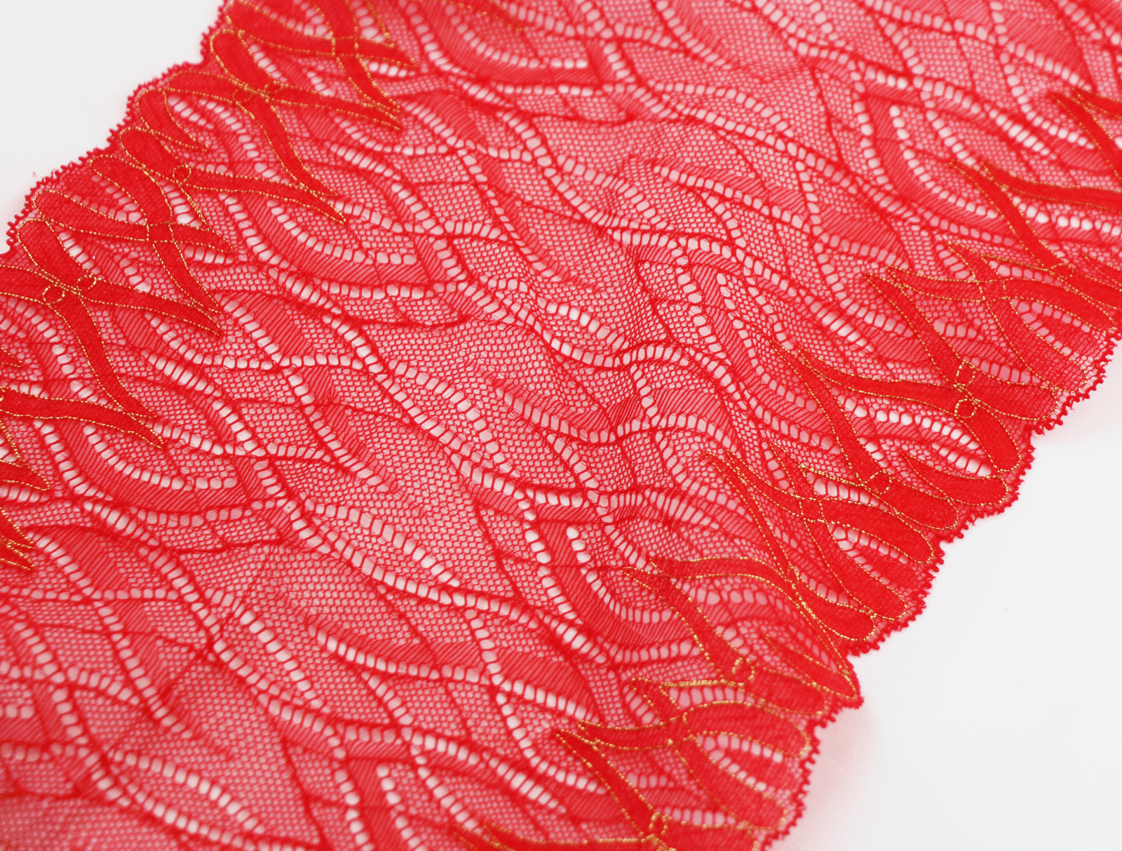 Bright Scarlet Flame Lace | Wildbird Fabric