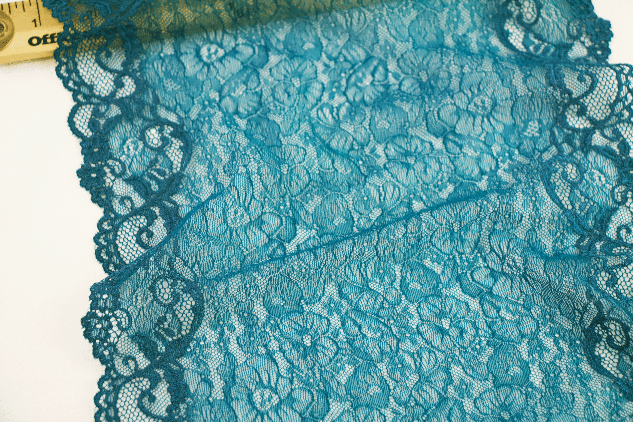Deep Turquoise Lace | Wildbird Fabric