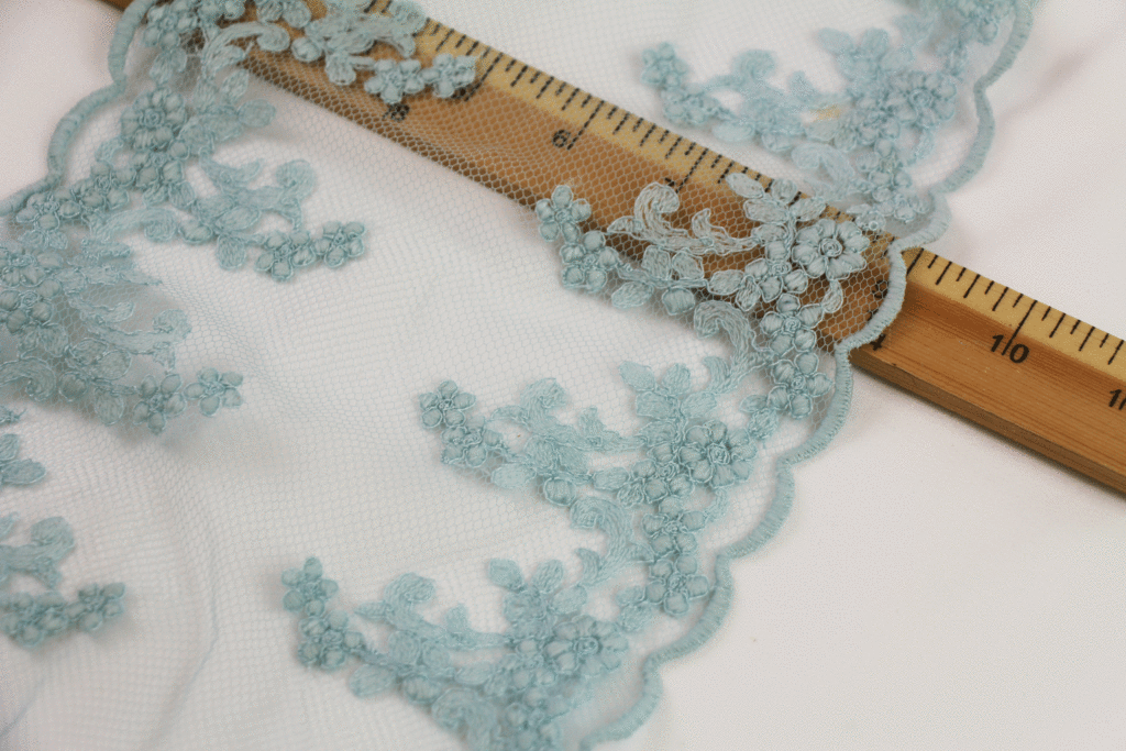 Dusty Baby Blue Tulle Lace | Wildbird Fabric