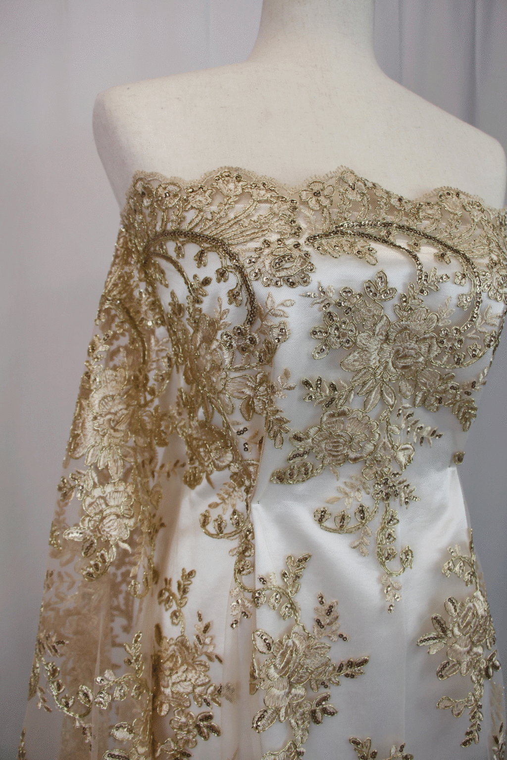 Gold Wedding Lace | Wildbird Fabric