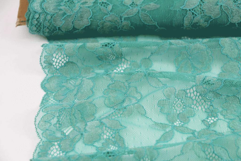 Green Turquoise Floral Lace | Wildbird Fabric