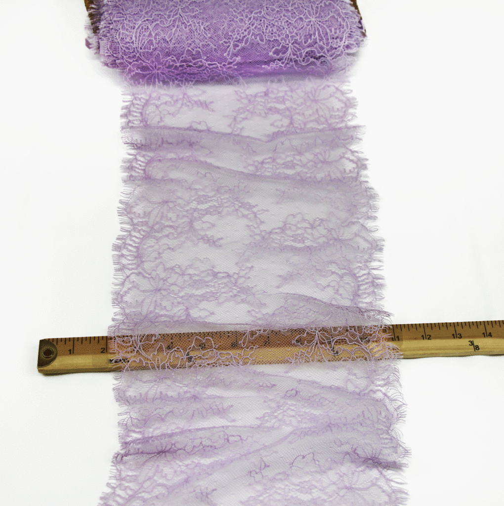 Lavender French Lace With Corded Designs | Wildbird Fabric