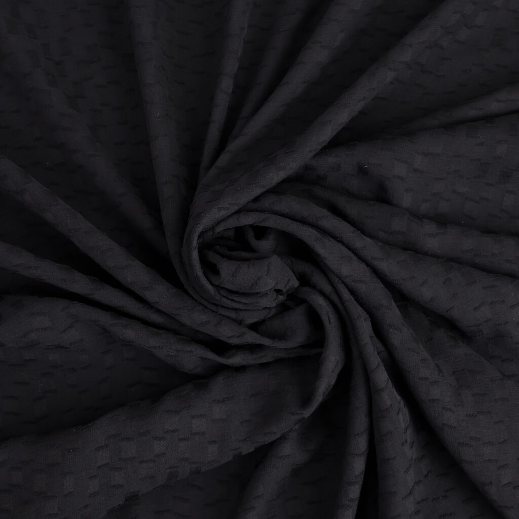 Mini Patchwork Rectangle Texture – Black | Wildbird Fabric