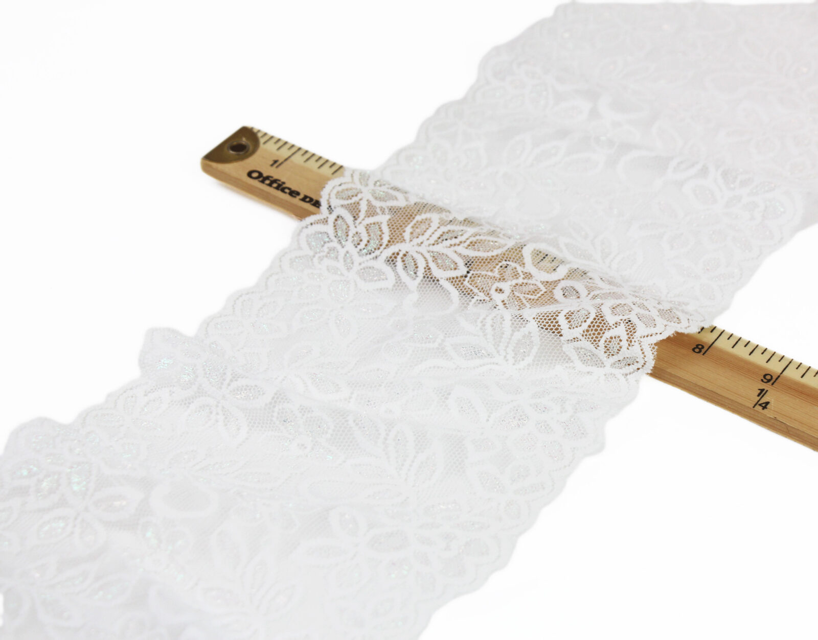 Shiny Iridescent White Lace | Wildbird Fabric