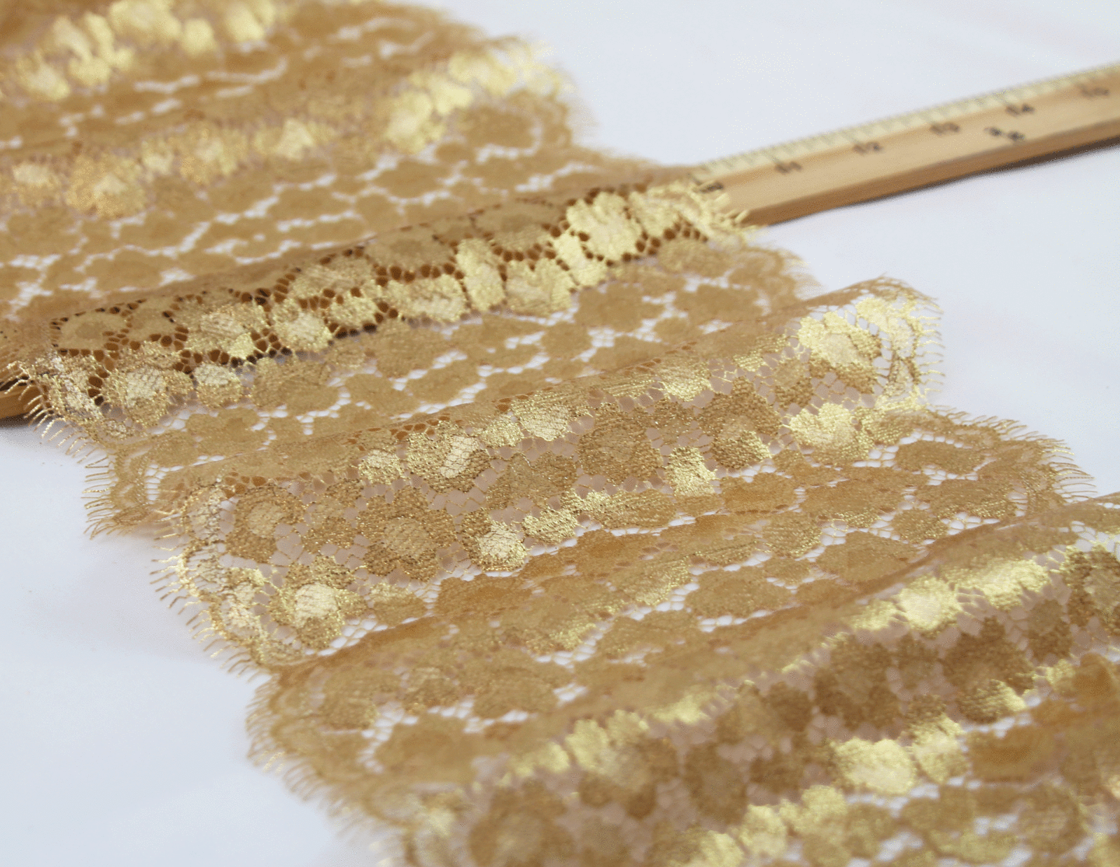 Shiny Light Gold Lace | Wildbird Fabric