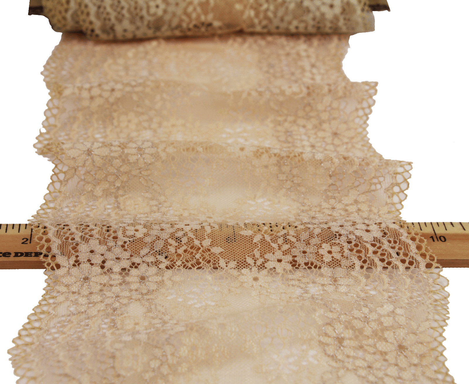 Shiny Sahara Sand Lace with Silver | Wildbird Fabric