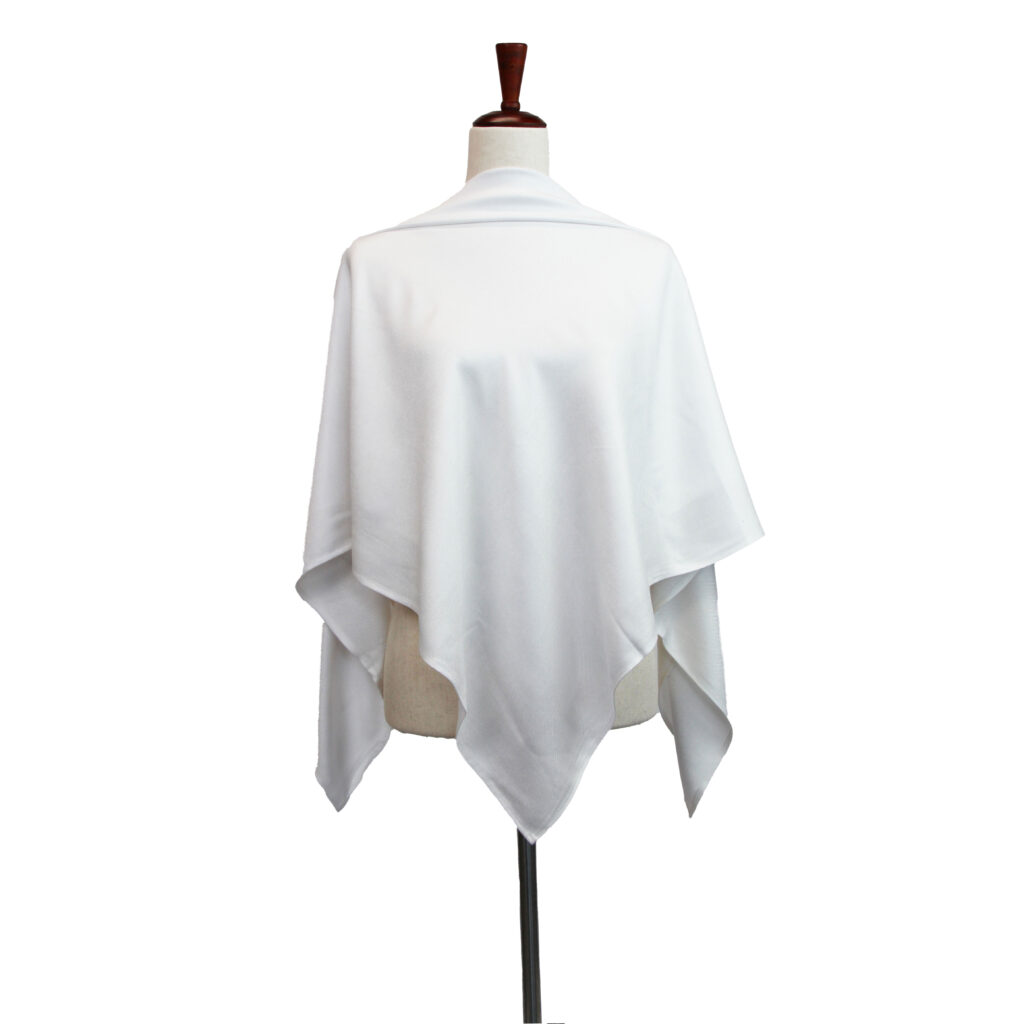 Soft Solid Scarf No Fringe – White | Wildbird Fabric