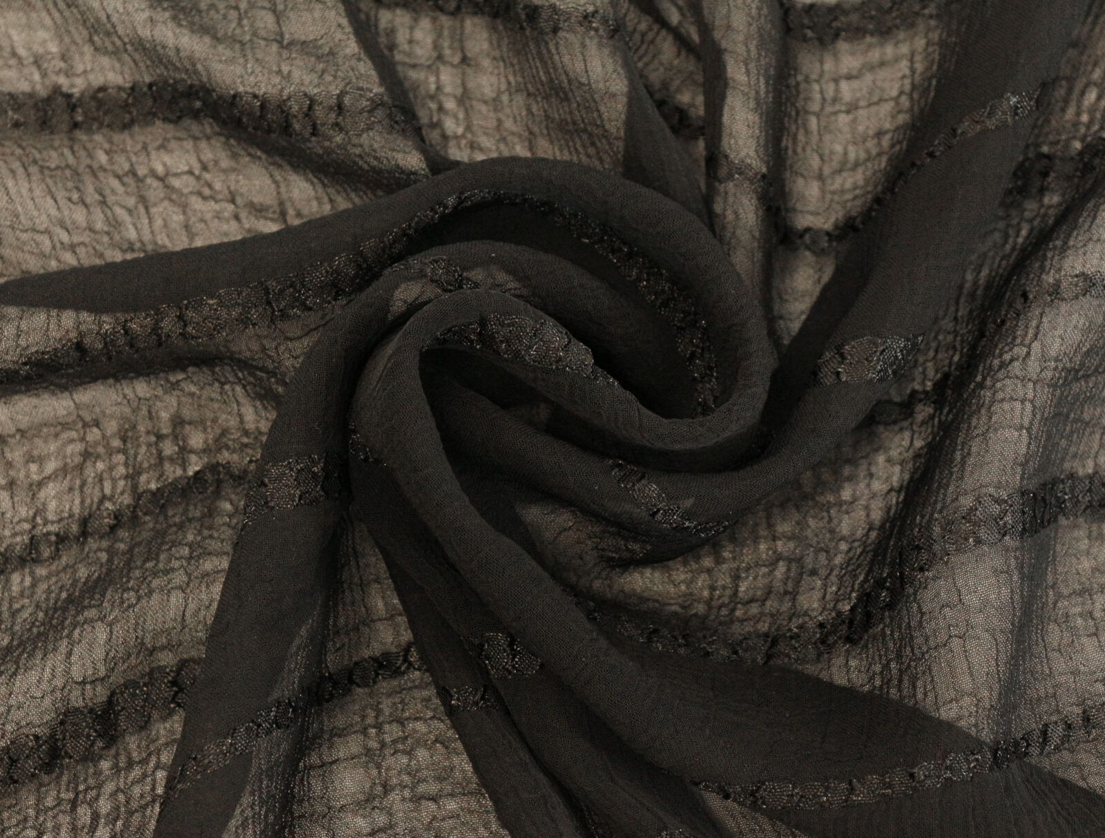 Double Chiffon Texture With Dots – Black | Wildbird Fabric