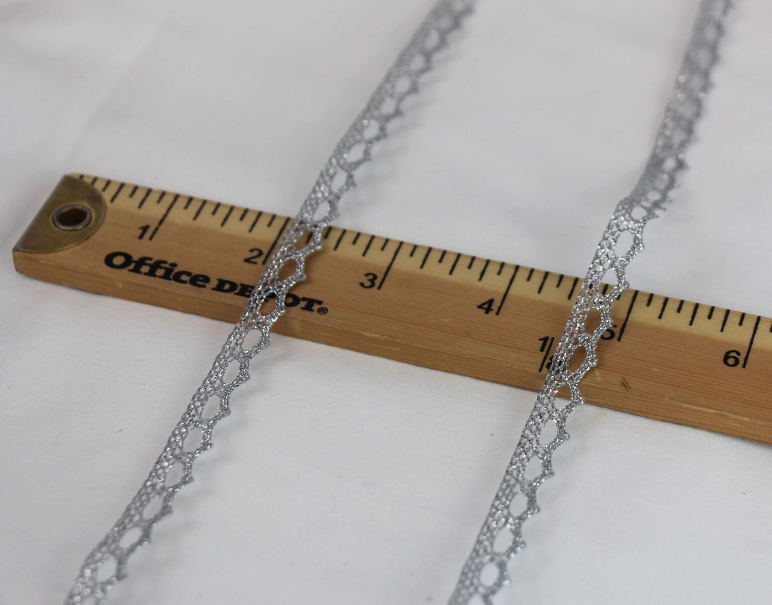 Shiny Delicate Silver Crochet Style Lace | Wildbird Fabric