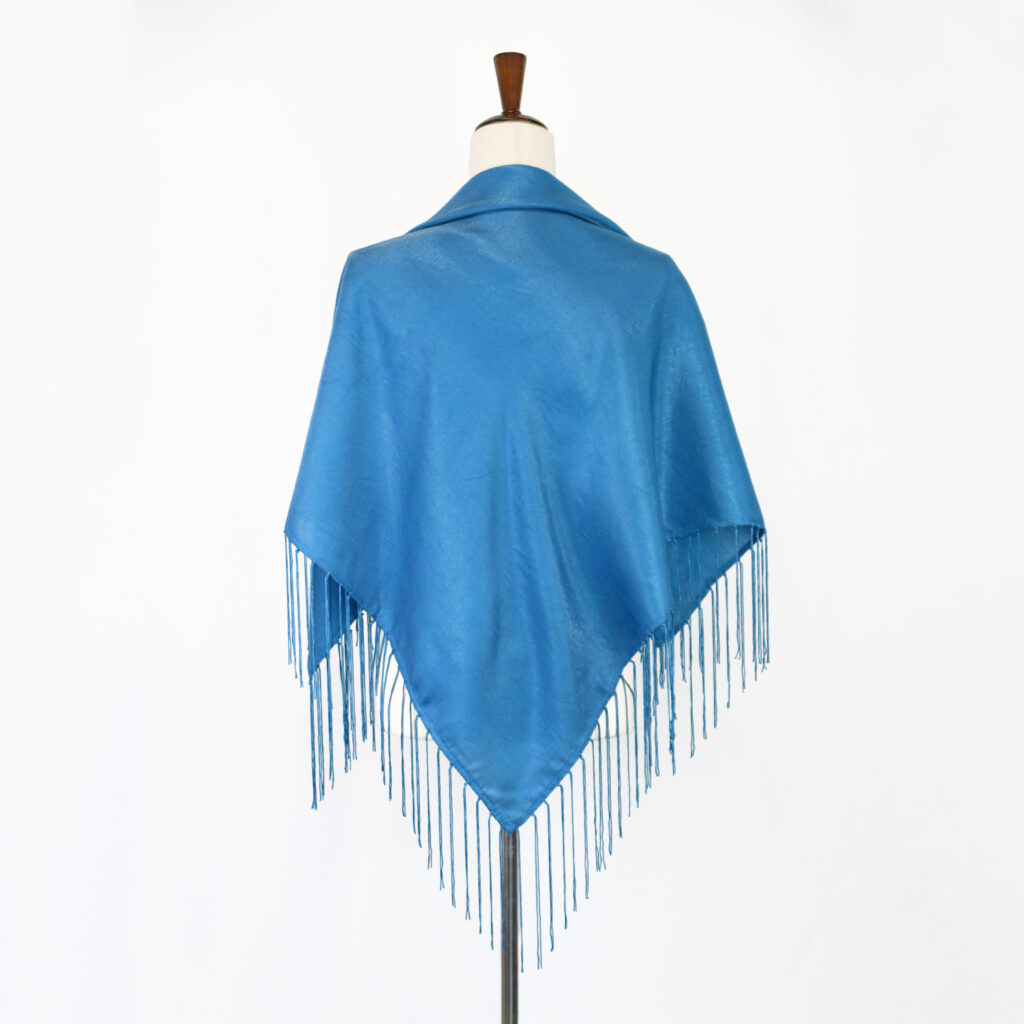 Shimmer Scarf with Fringe – Alpine Blue | Wildbird Fabric