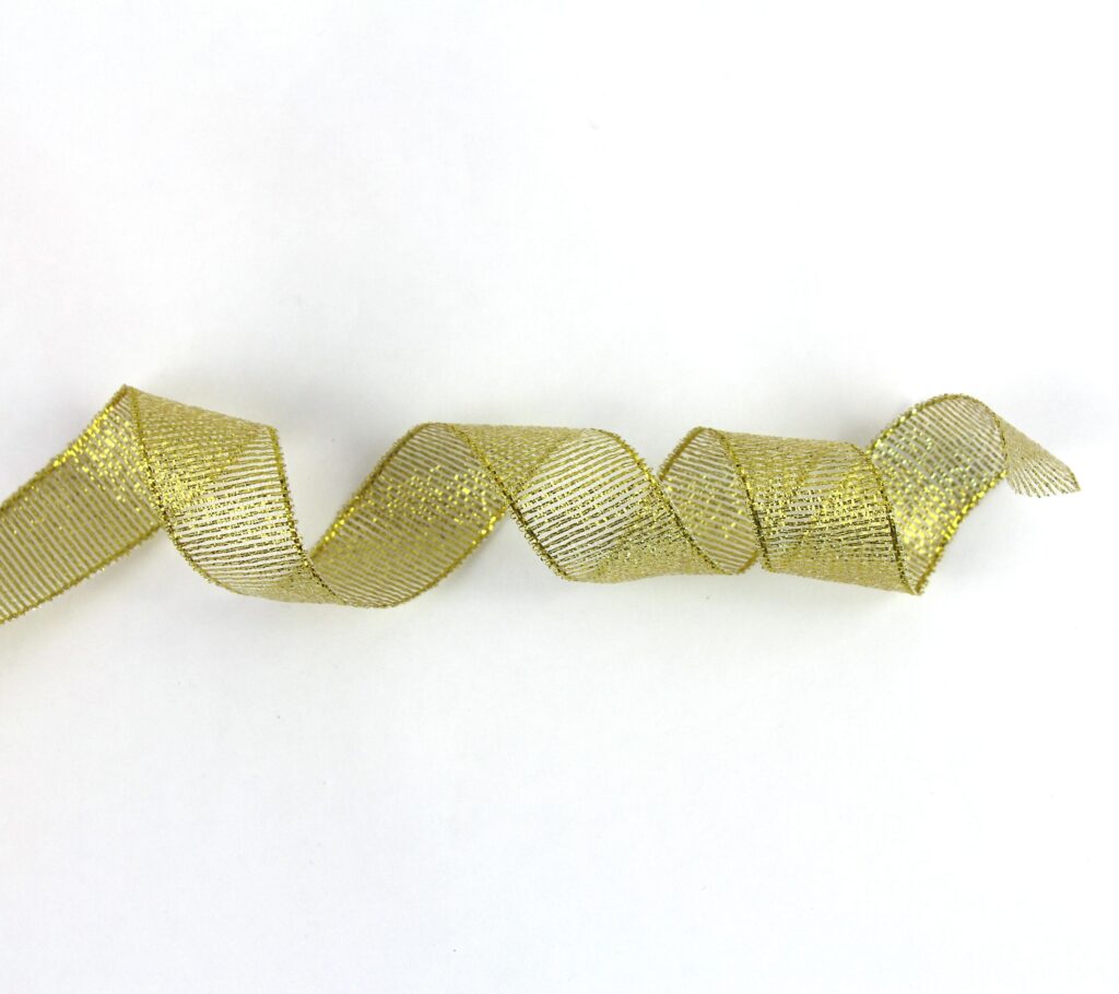 Gold Metallic Glitter Ribbon 3/4″ | Wildbird Fabric