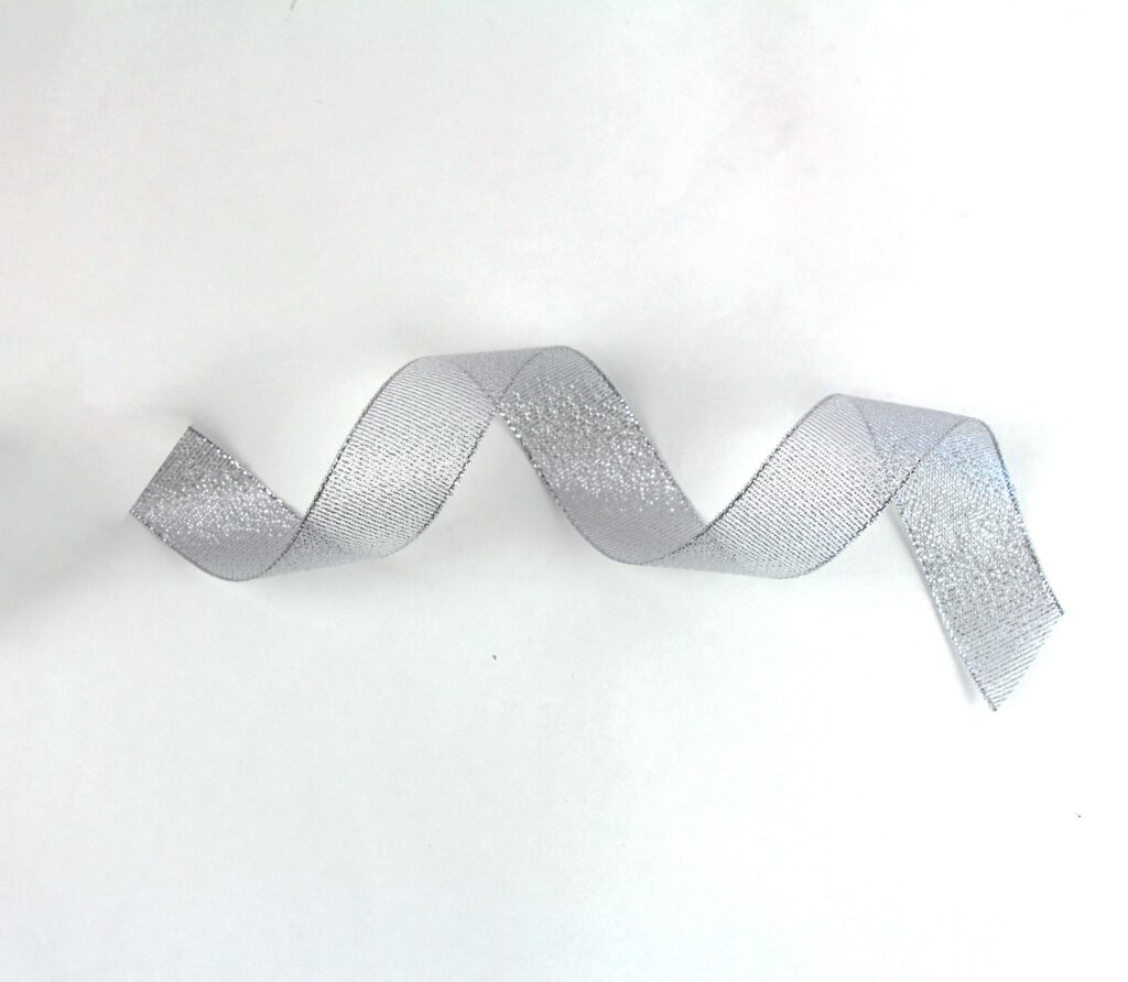 Silver Metallic Glitter Ribbon 1 1/4″ | Wildbird Fabric