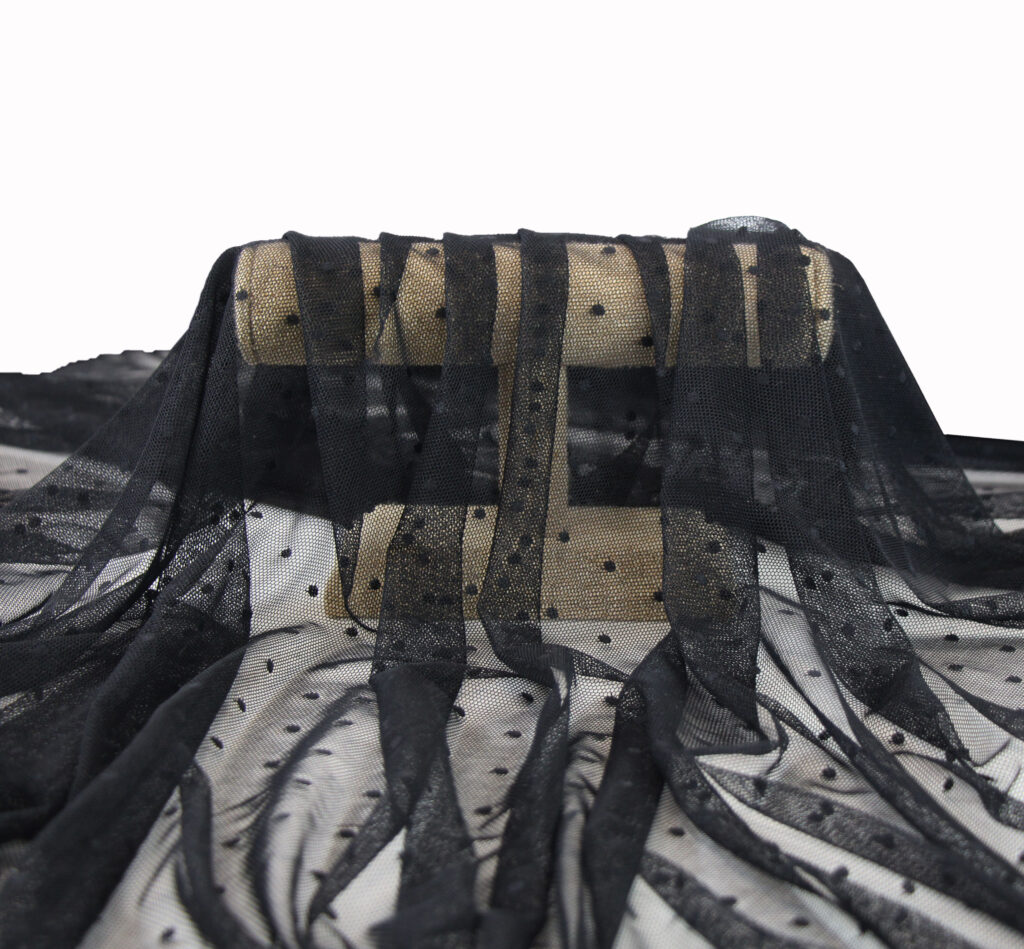 Black Dot Texture Tulle Lace | Wildbird Fabric