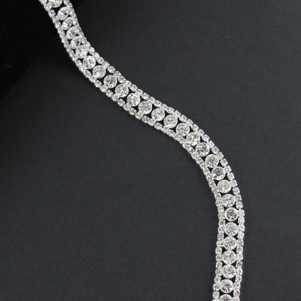 Silver with Rhinestone Chain Band | Wildbird Fabric