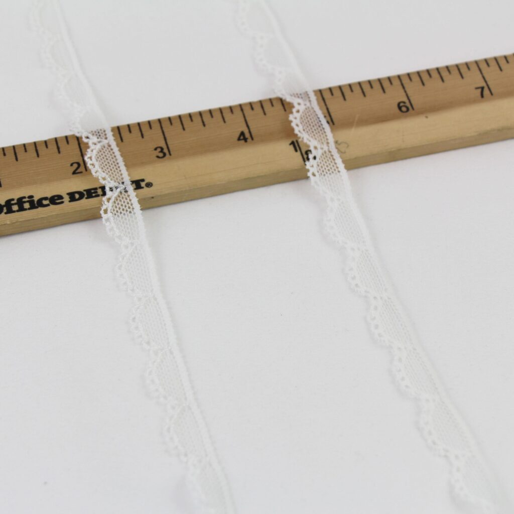 Off White Elastic Trim Lace | Wildbird Fabric