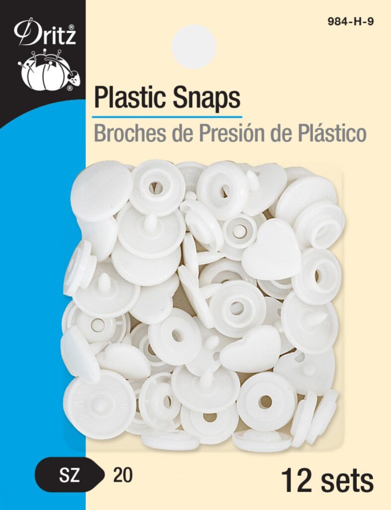 Dritz White Heart Plastic Snaps | Wildbird Fabric