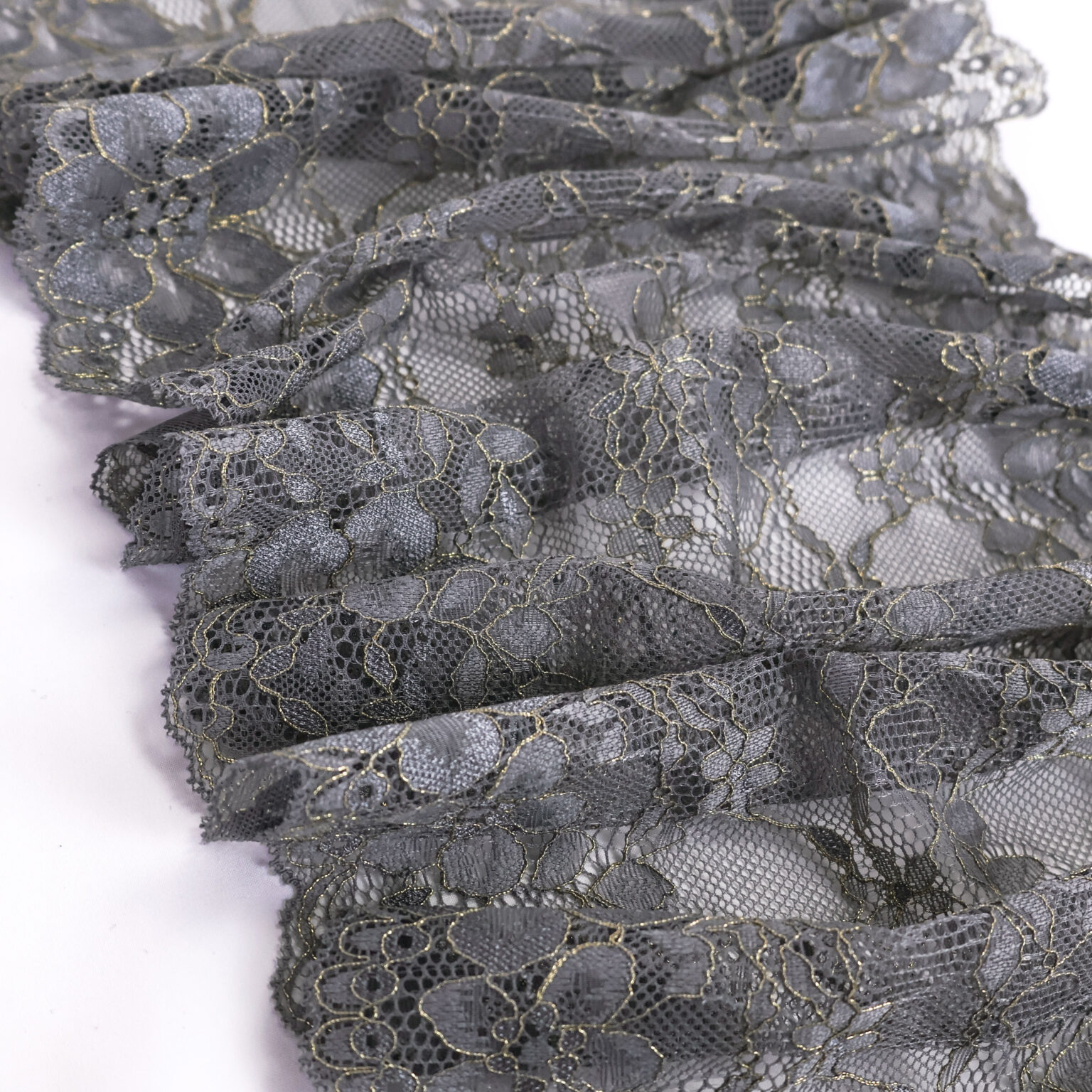 Antique Grey Floral Lace | Wildbird Fabric