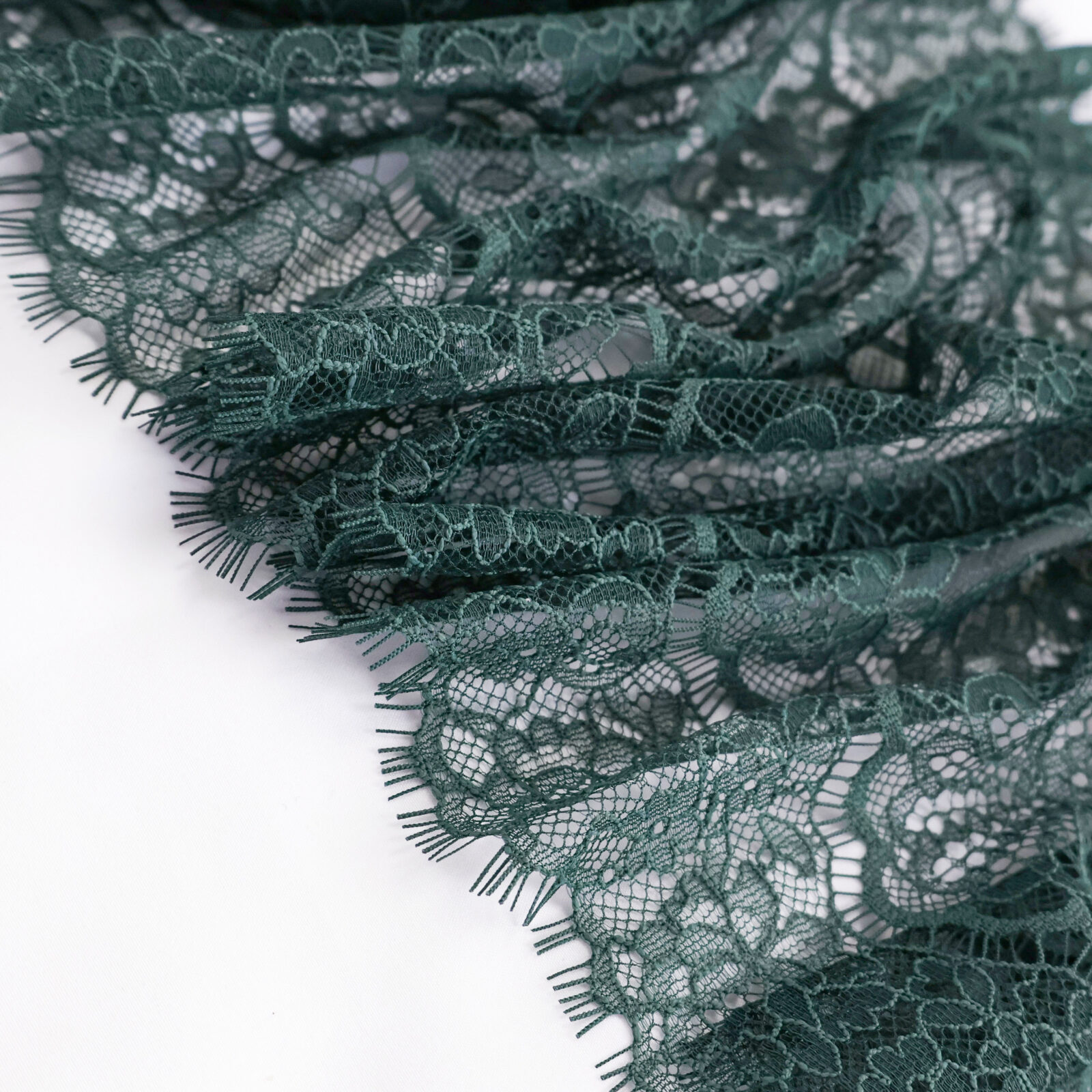 Dusty Forest Green French Lace | Wildbird Fabric
