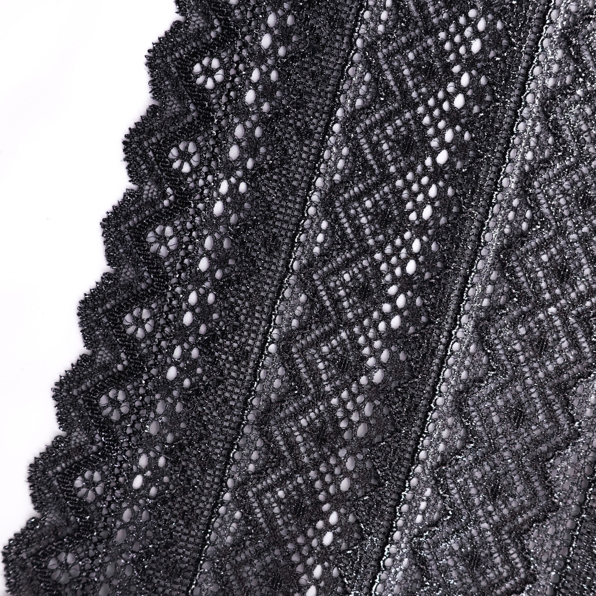 Shiny Black Island Lace | Wildbird Fabric