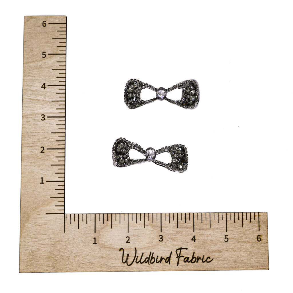 Charcoal Bow Clips | Wildbird Fabric